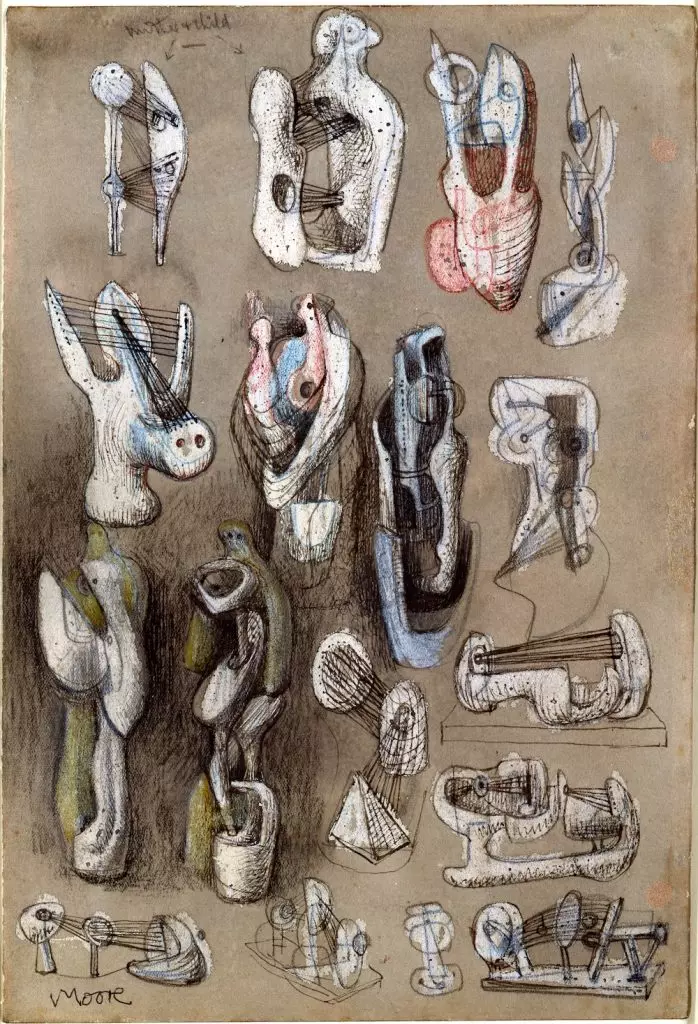 Henry Moore, Eighteen Ideas for Sculpture (1939). ຂໍອະນຸຍາດຈາກ Henry Moore Archive.