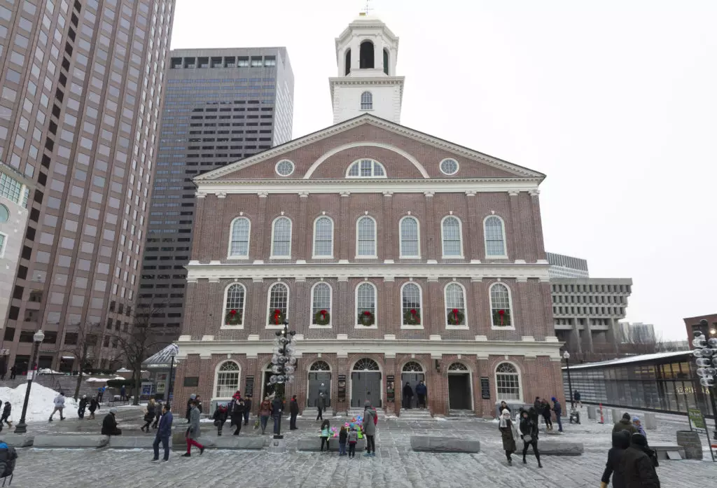 Faneuil Hall f'Boston, 2017. Ritratt: Dina Rudick/The Boston Globe permezz ta' Getty Images.