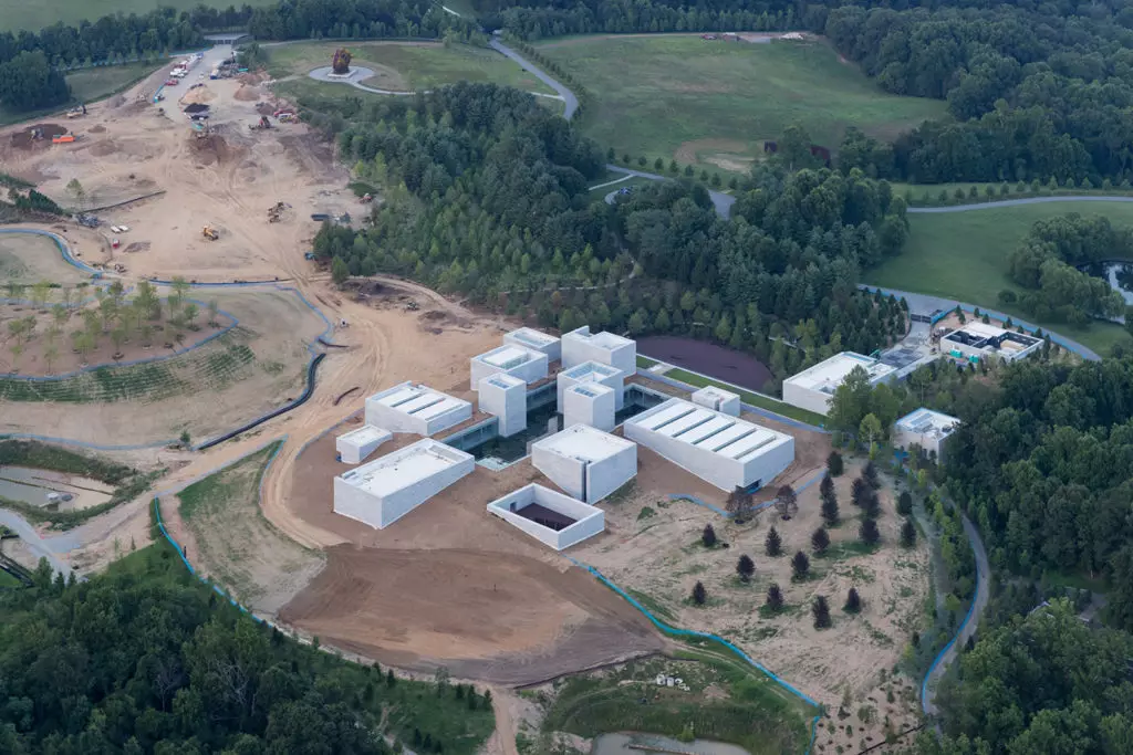 Foto aerea dei Padiglioni, l'Espansione del Museo di Glenstone. Foto per gentile concessione del Museo di Glenstone/Iwan Baan.