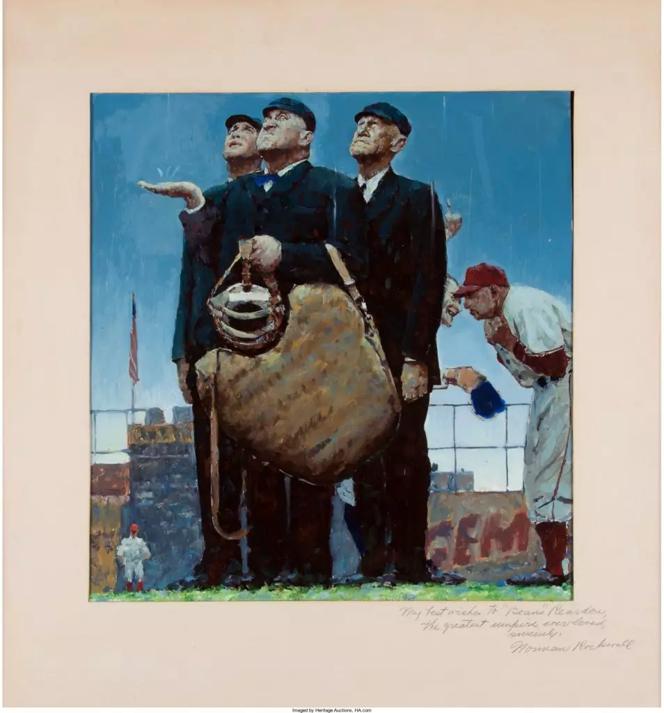 Norman Rockwell, Tough Call (1949). Med tillstånd av Heritage Auctions.