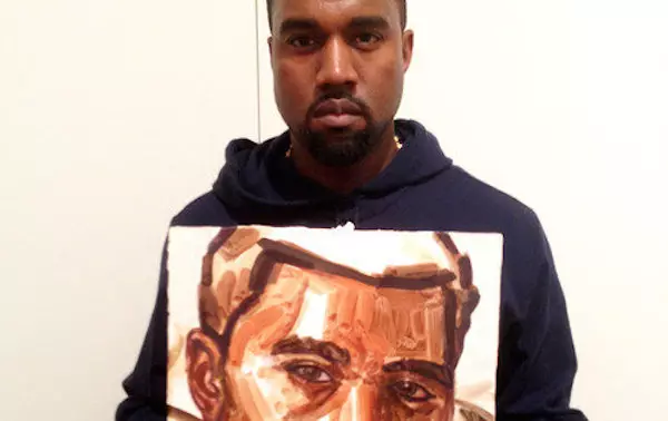 Kanye West dengan lukisan tidak dikenaliFoto melalui: #BiennalYe