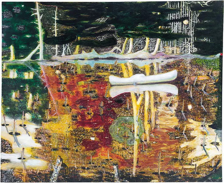 Peter Doig, Swamped (1990). Foto udlånt af Christie's.