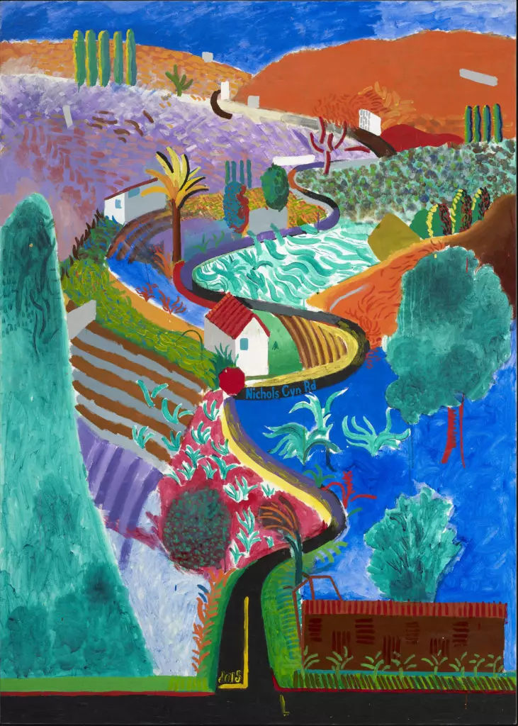 David Hockney, Nichols Canyon (1980). © Kiridit Poto David Hockney: Pru Cumings Associates Ltd.