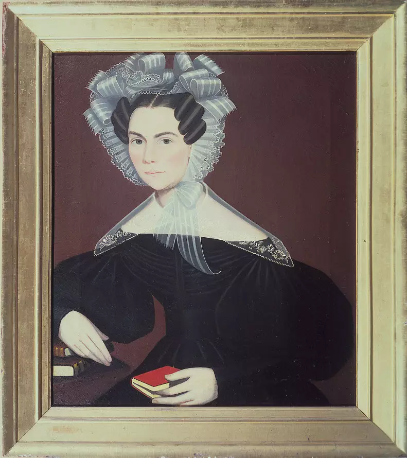 Ammi Phillips, Mufananidzo weAlmira Lucretia Perry (c. 1836). Mafuta pa canvas. Nekuda kweWashburn Gallery.