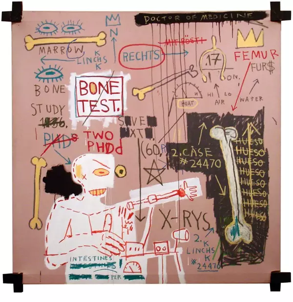 Jean-Michel Basquiat. Llun: Trwy garedigrwydd Van de Weghe Celfyddyd Gain