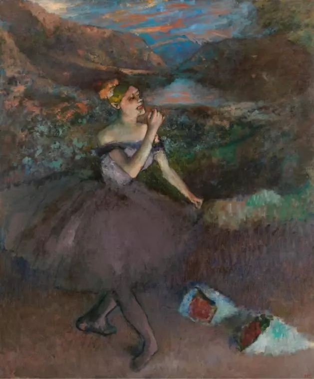 Edgar Degas, Ballarí amb rams (vers 1895–1900). Cortesia del Chrysler Museum of Art.