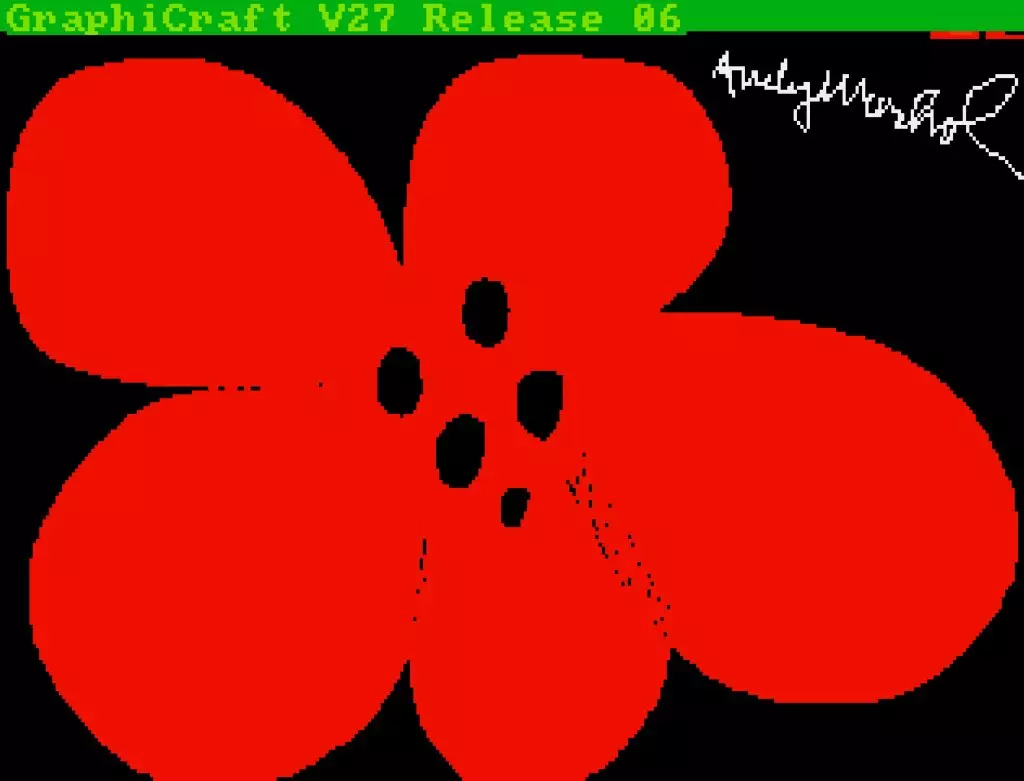 Andy Warhol, Untitled (Flower) (ប្រហែល 1985k, minted as an NFT in 2021)។ ©មូលនិធិ Andy Warhol ។