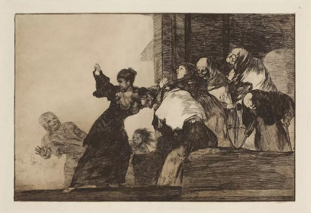 UFrancisco de Goya, Amakhanda amabili angcono kunelilodwa, ochungechungeni lwe-The Follies (Los Disparates), (1819-24). Ngenhlonipho ye-Princeton University Art Museum; Isithombe: Ngokuzithoba kweGarage Museum of Contemporary Art, eMoscow.