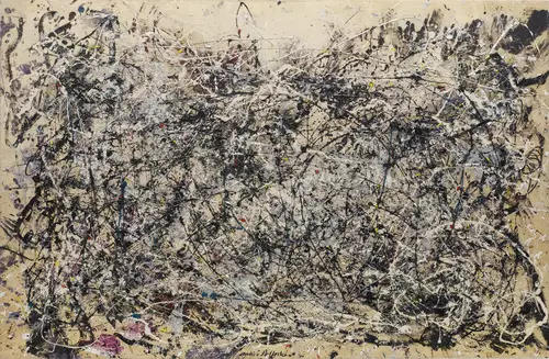 ឧទាហរណ៍នៃផ្ទាំងគំនូរ Jackson Pollock ឆ្នាំ 1948 លេខ 1A នៅក្នុងការប្រមូលសារមន្ទីរសិល្បៈទំនើប។ © 2014 Pollock-Krasner Foundation / Artists Rights Society (ARS), ញូវយ៉ក