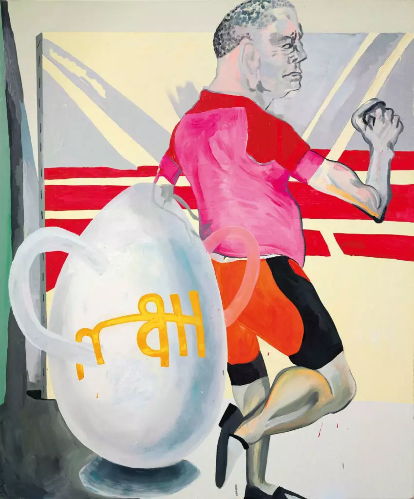 Martin Kippenberger Ohne Titel (aus der Serie Hand Painted Pictures) Utan titel (från serien Hand Painted Pictures) 1992olja på duk 70 7/8 x 59 1/8 tum 180 x 150,2 cm © Martin Kippenbergers gods, Galerie Gisela Capitain, Köln Bild Med tillstånd av Skarstedt New York