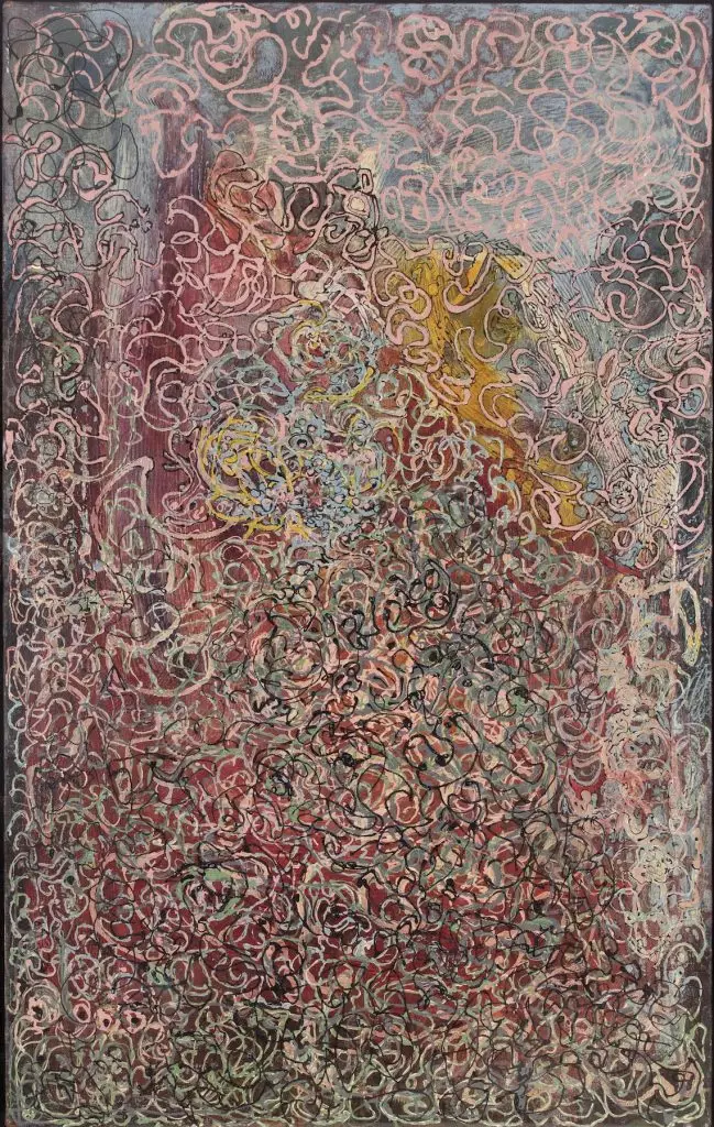 Janet Sobel, Iku gba isinmi kan (1945). Iteriba ti awọn Museum + Gallery ti Ohun gbogbo.