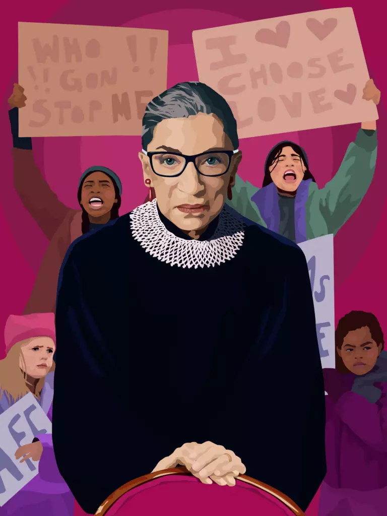 Ameya Marie Okamoto, The Notorious RBG (2018). Med tilladelse fra kunstneren og Downtown for Democracy.