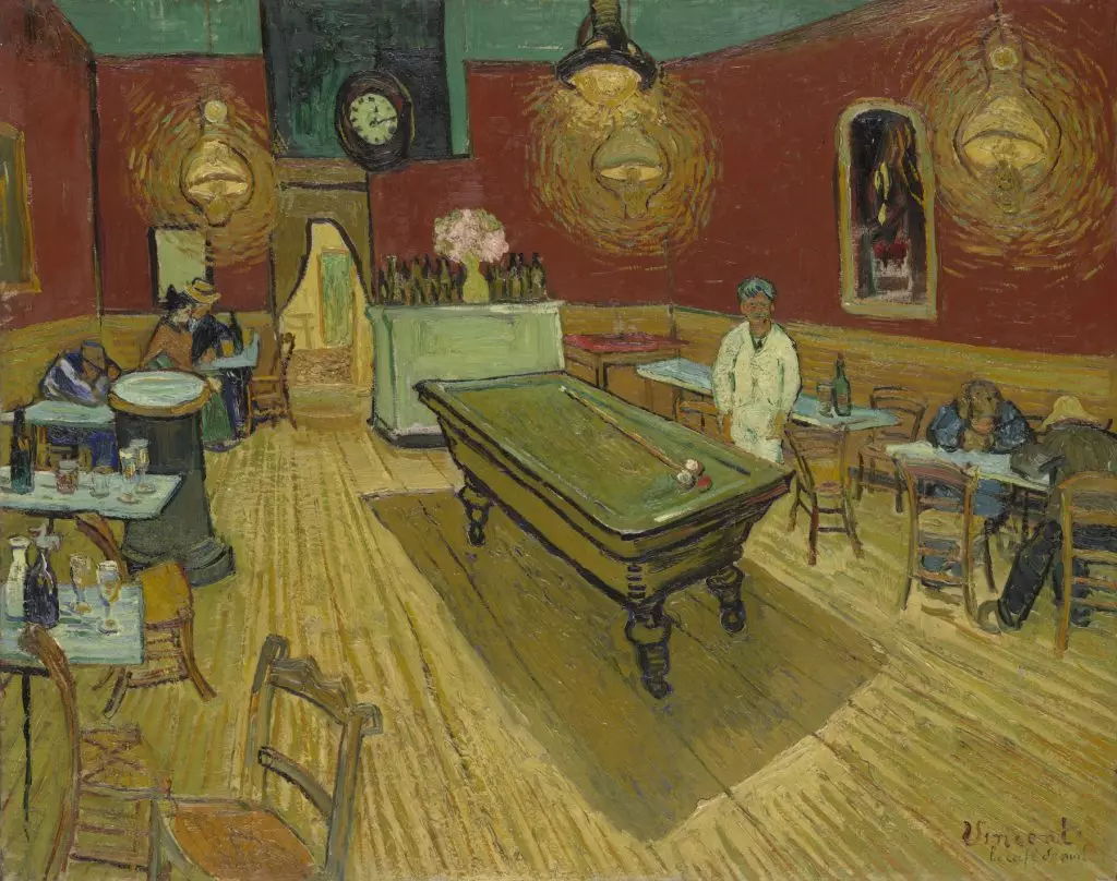 Vincent Van Gogh, The Night Café (1888). Ny fanangonana ny Yale University Art Gallery.