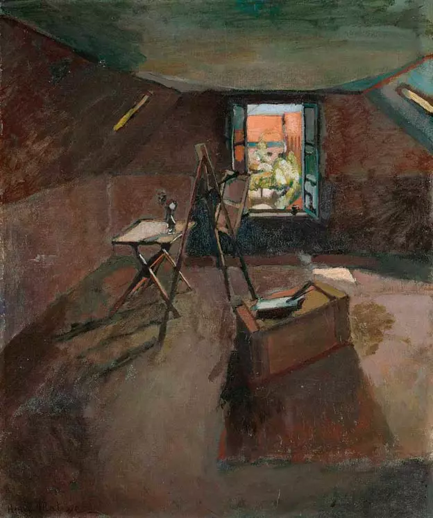 Henri Matisse, Studio under the Eaves (1903). Ny fanangonana ny Fitzwilliam Museum, Cambridge.