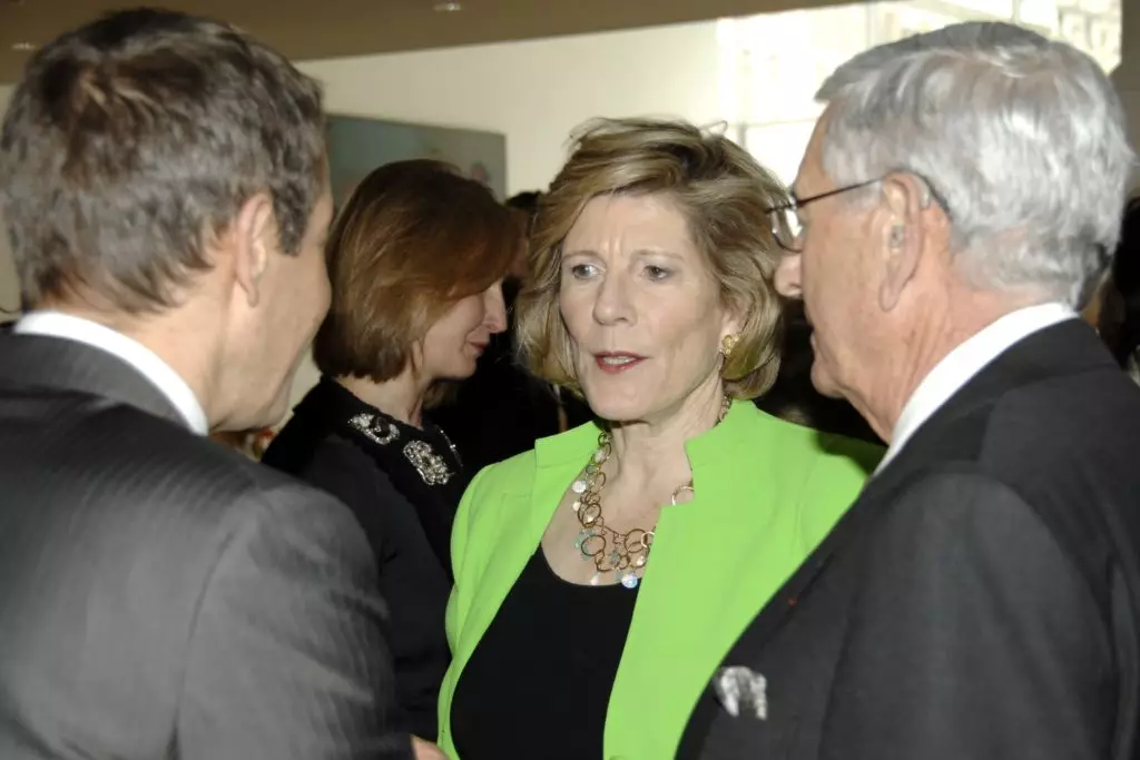 Jeff Koons, Agnes Gund le Eli Broad ba ea The David Rockefeller Award Luncheon e tšoaroang MoMA. (Senepe ka BEN GABBE/Patrick McMullan ka Getty Imagess)