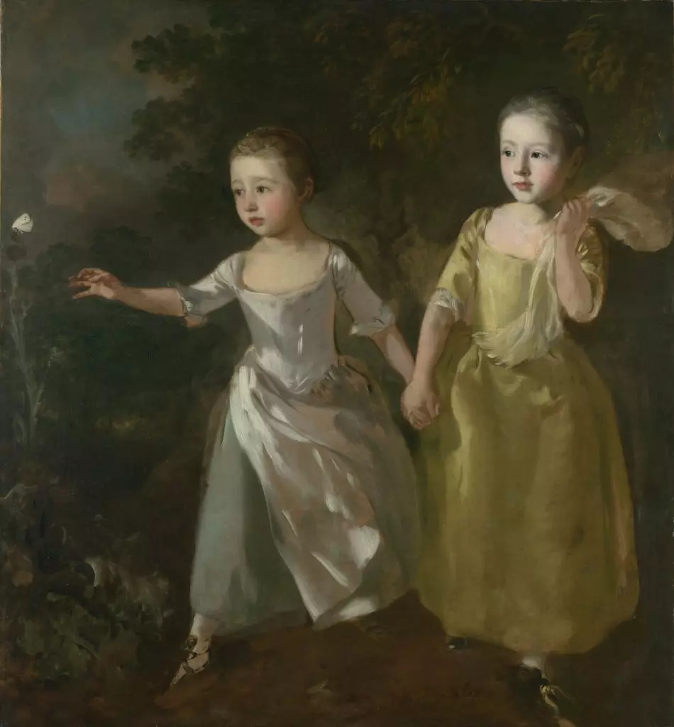 Thomas Gainsborough, The Painters Daughters Chasing Butterfly (1756). Koleksyon sa National Gallery.