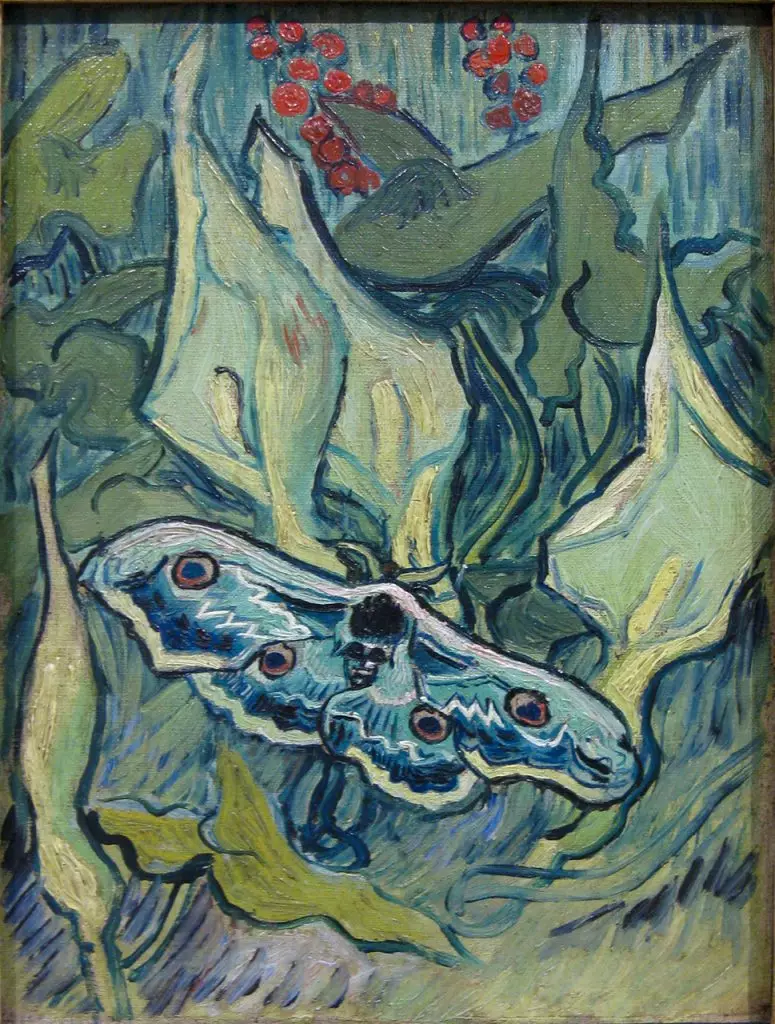 Vincent van Gogh, Dakong Peacock Moth (Mayo 1889).