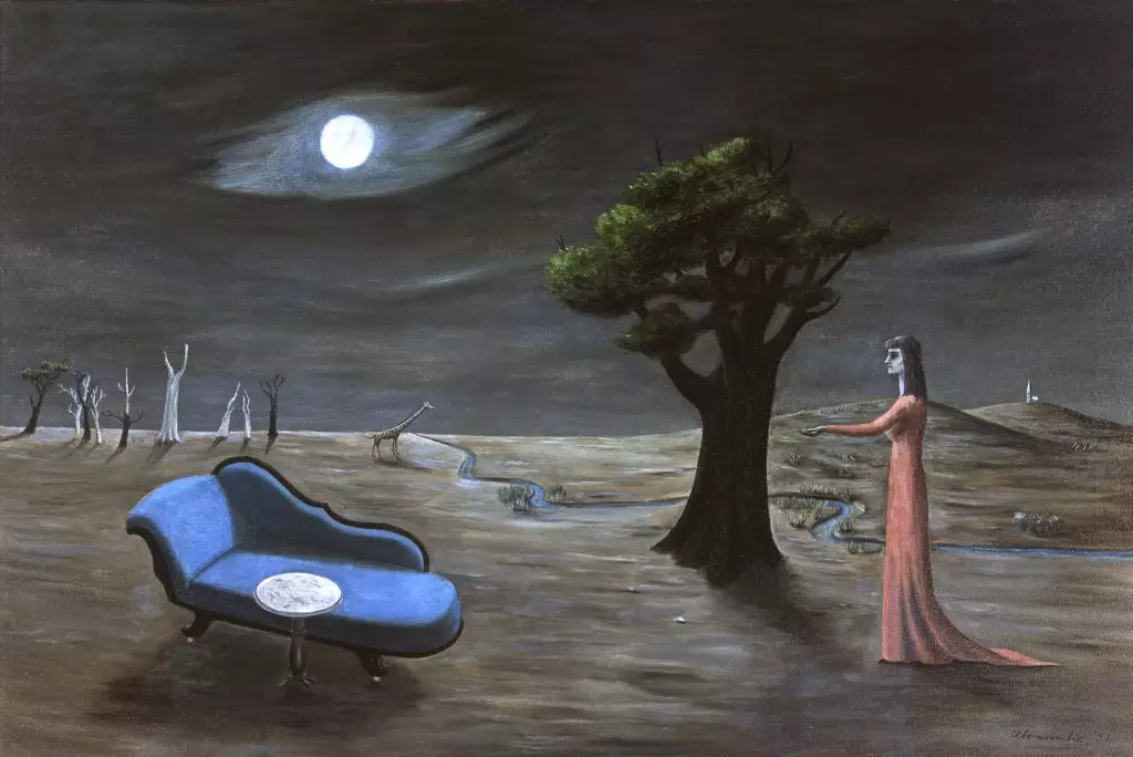 Gertrude Abercrombie। अमेरिकी, 1909-1977। आराम खोज्नुहोस्, 1951। क्यानभासमा तेल, 24 × 36 इन्च। सान्ड्रा र ब्राम डिज्क्स्ट्राको संग्रह। फोटो: स्यान्डी र ब्राम डिजक्स्ट्रा।