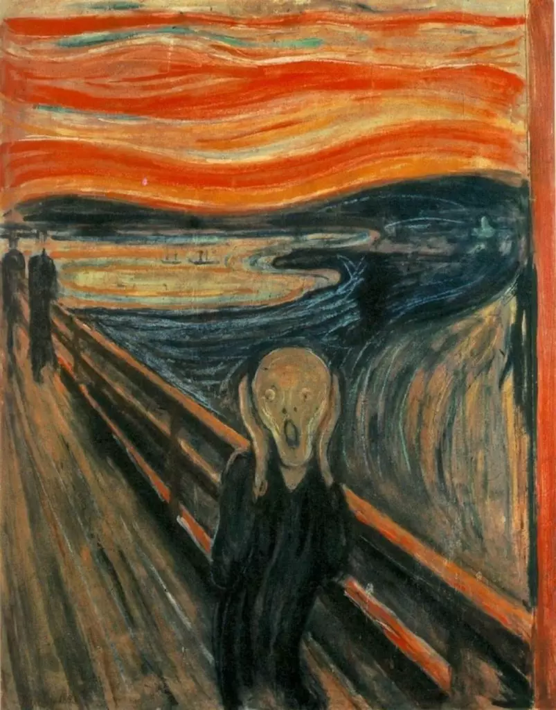 Edvard Munch, Skriet (1893). Med tillstånd av Norges Nationalgalleri.