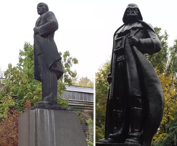 O artista ucraíno converte a estatua de Lenin en Darth Vader 36083_3