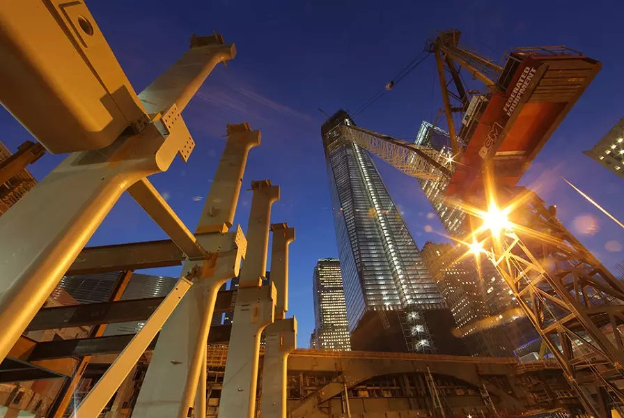 O World Trade Center en construción en 2012. Foto: Marcus Robinson