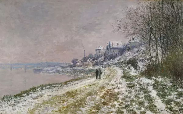 Claude Monet, Le Chemin d'Epinay, effet de neige (n.d.)。 （估计：600 万至 800 万美元）。