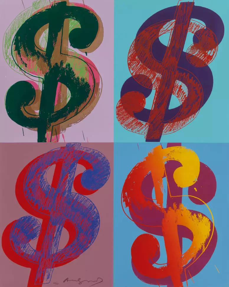 Andy Warhol, $ (Quadrant), 1982. Argazkia: Heritage Auctions.