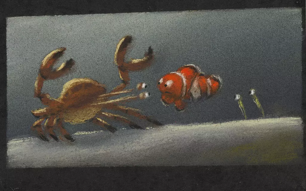 Ralph Eggleston, Sequence Pastel, Near Miss, Finding Nemo (2003), pastel li ser kaxiz. Wêne: Pixar Animation Studios.