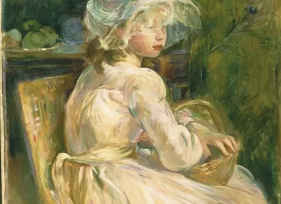 Berthe Morisot, Ngoanana e Monyane ea nang le Basketkete (1892). Setšoantšo: ka thuso ea Philadelphia Museum of Art.