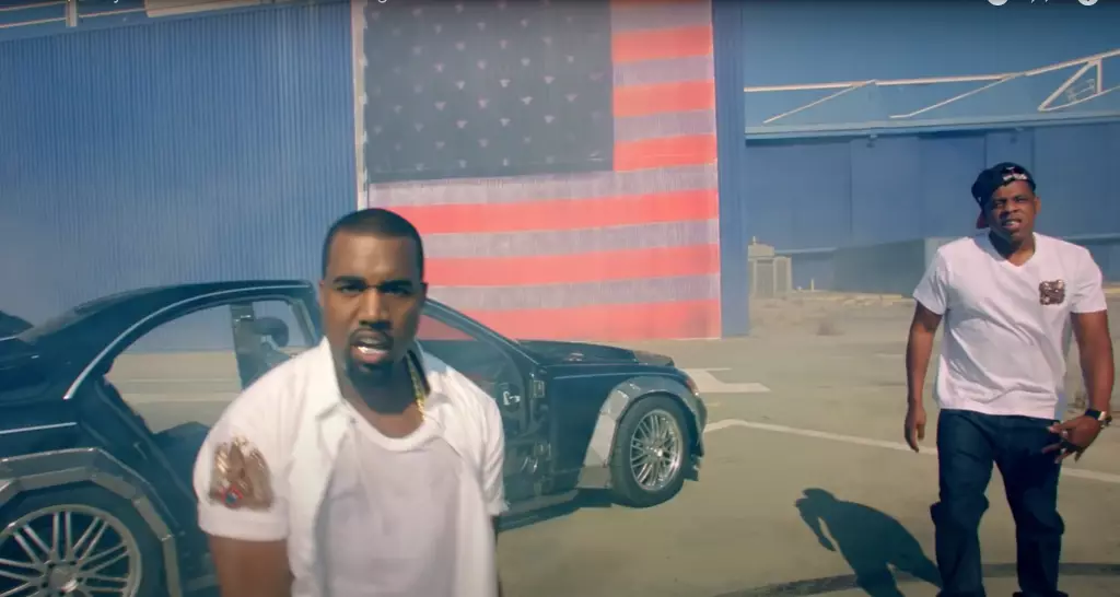 Ekraanitõmmis muusikavideost JAY Z, Kanye West – Otis ft. Otis Redding YouTube'is.