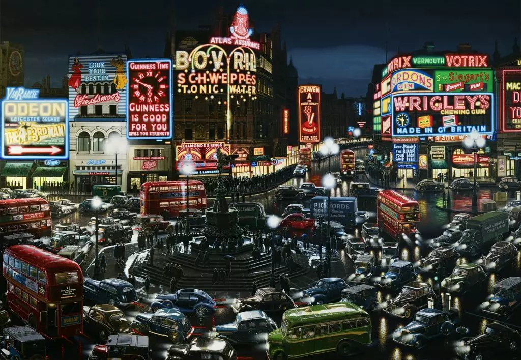 U-Don Jacot, u-Piccadilly Circus, 1949 (2020). Ngenhlonipho ye-Louis K. Meisel Gallery.