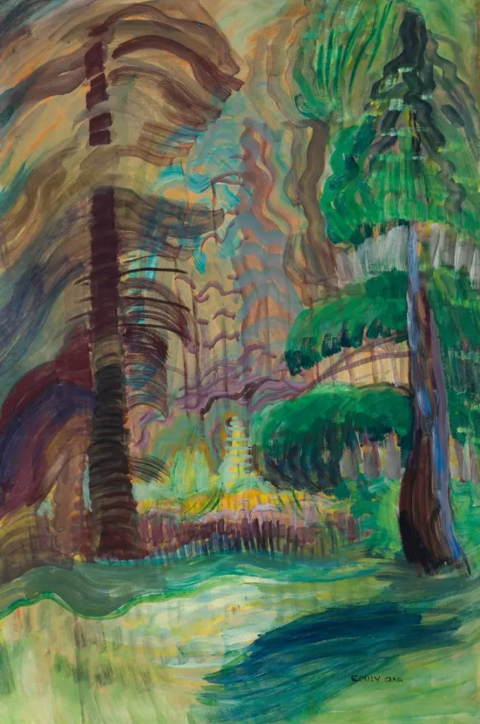 Emily Carr, Mizik nan pye bwa yo (nan 1935). Koutwazi Heffel Fine Art Auction.