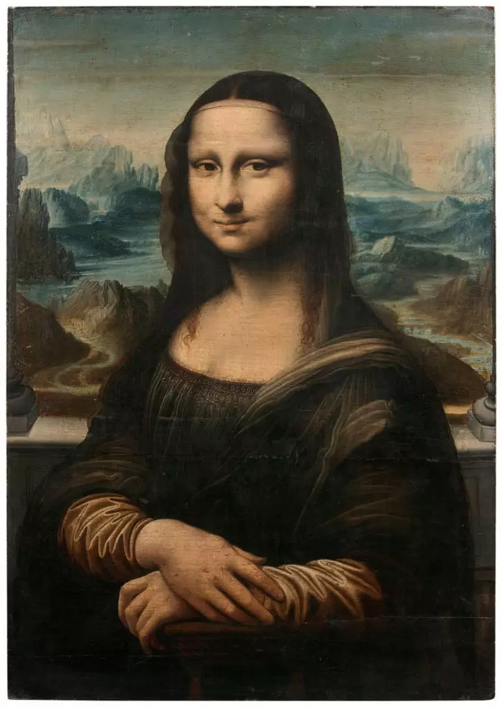 Ysgol Ffrangeg ar ôl Leonardo da Vinci, Mona Lisa (tua 1600). Trwy garedigrwydd Artcurial.