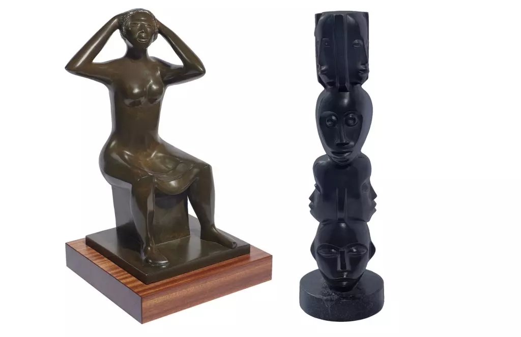 Elizabeth Catlett'in Saçını Düzelten Kadın (solda) 40.000-60.000 ABD Doları ve İsimsiz (Yüzler) (sağda) 30.000-50.000 ABD Doları olarak tahmin edilmektedir.