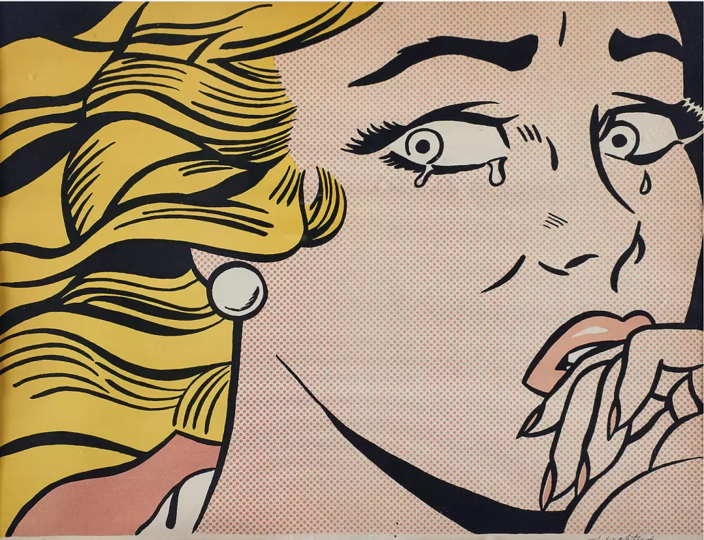 Roy Lichtenstein'ın Ağlayan Kızı (1963). Tahmini 20.000–40.000 ABD Doları.