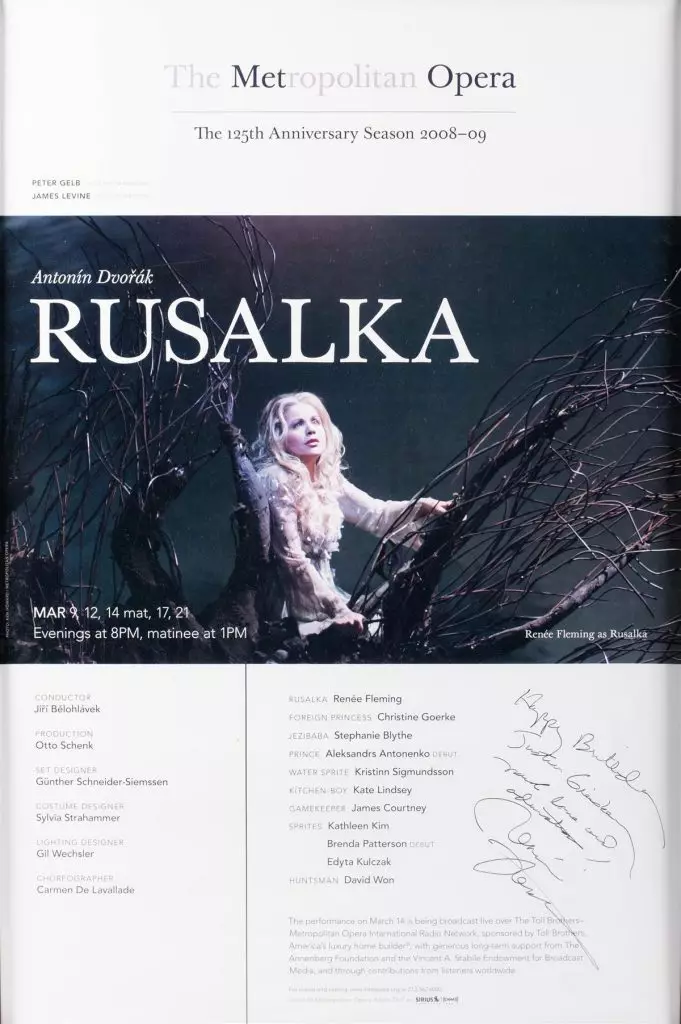 Antonin Dvorak/Rusalka, Metropolitan Opera Xiliga Sanadguurada 125aad 2008-2009 Saxiixay 'Maalin Farxad leh Cadaalada Ginsburg'. Sharafta leh Shirkadda Potomack