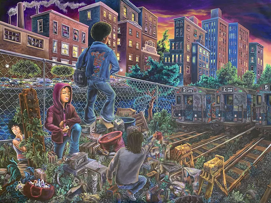 ليدي بينك ، TC5 in the Yard (2020). بإذن من متحف الجرافيتي ، ميامي.