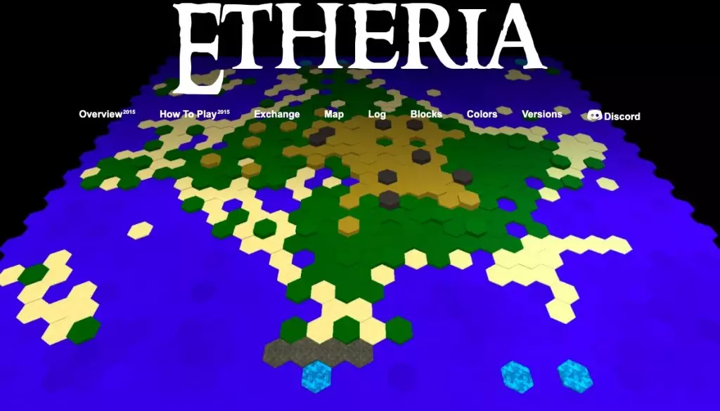 Screenshot der Zielseite für „Etheria“.