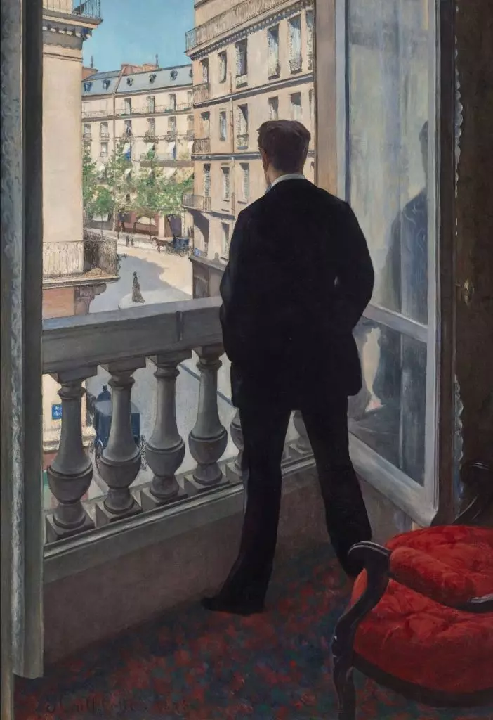 Gustave Caillebotte, यंग म्यान एट हिज विन्डो, (1876)। क्रिस्टीज इमेजेज, लिमिटेड को सौजन्य।