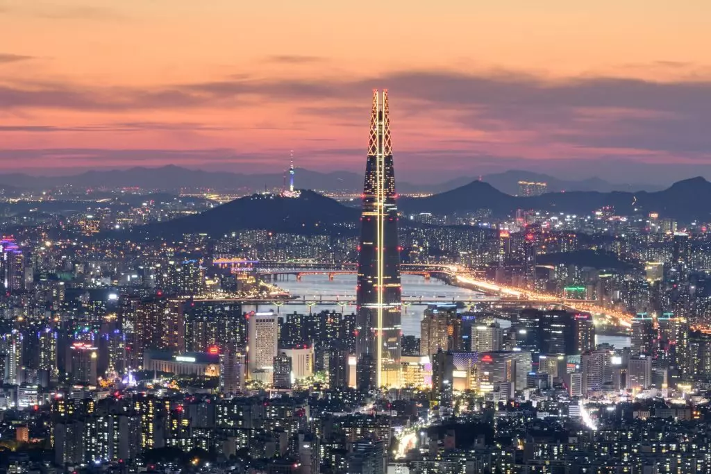 Skyline fan Súd-Korea. (ED JONES / AFP fia Getty Images)