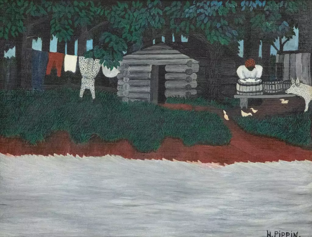 Horace Pippin, The Wash (nêzîkî 1942). Xwezî Muzexaneya Hunera Gel a Amerîkî, New York.