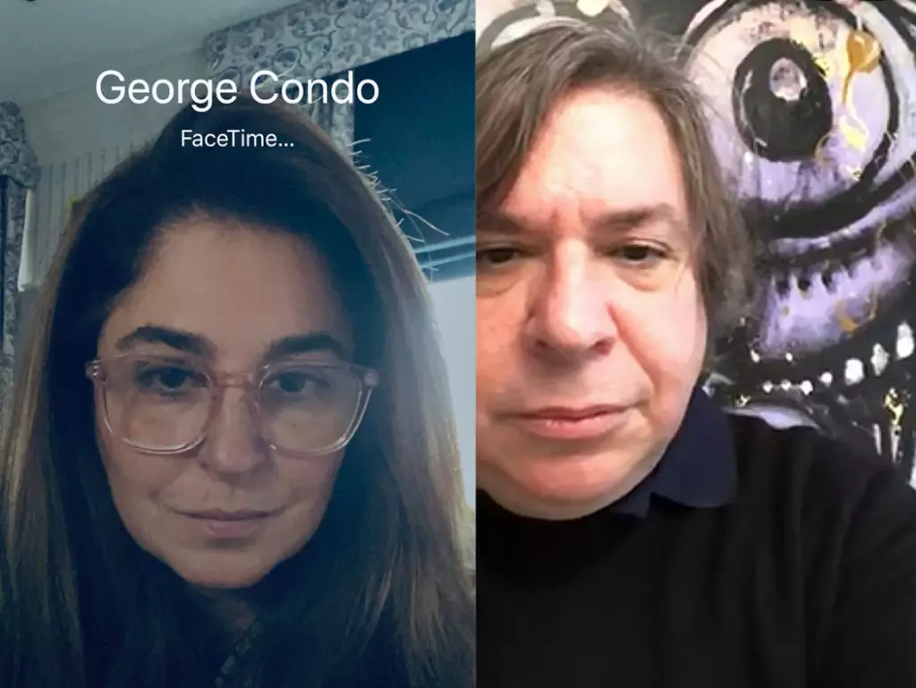 O le tagata pueata Maryam Eisler o loʻo puʻeina ata karantina o tusiata mai Shirin Neshat i George Condo i luga ole FaceTime - Vaʻai i ata iinei. 56812_1