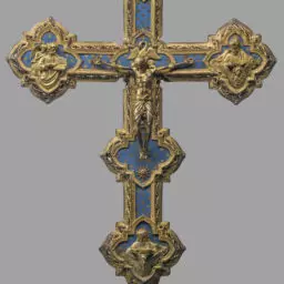 Luca della Robbia සහ Antonio di Salvi Salvucci, Processional Cross: Christ Crucified, the Evangelists, Allegory