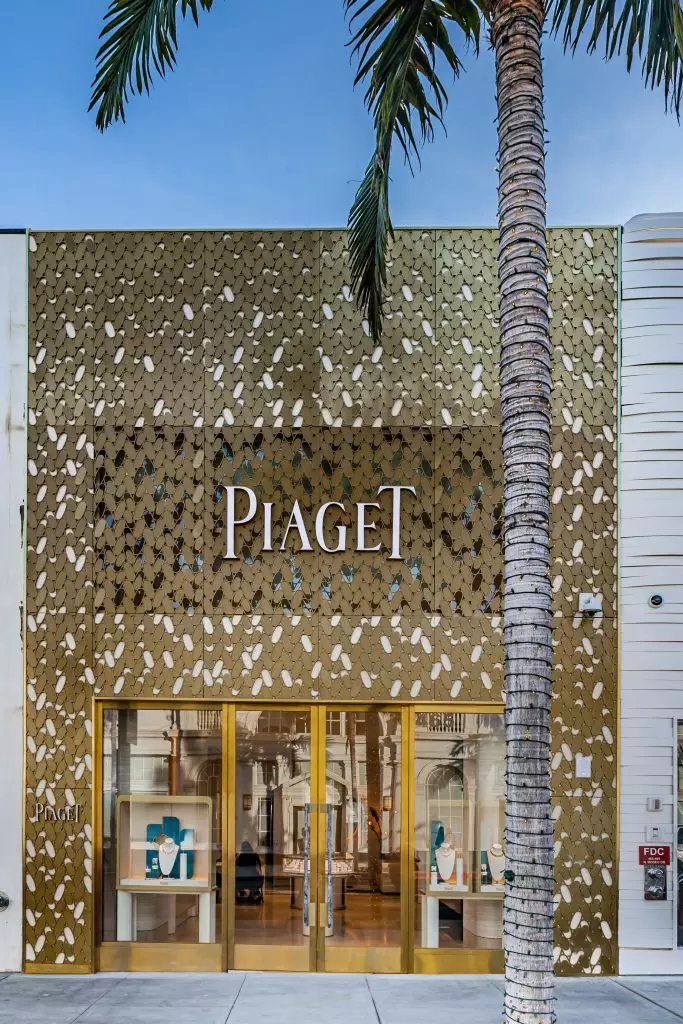 Piaget جي نئين Rodeo Drive بوٽڪ جو منهن گھر جي ميلاني ميش سون جي نقل ڪري ٿو. ڦوٽو: اسٽيفاني ڪيين.