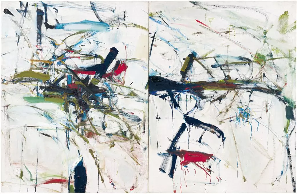 Joan Mitchell, The Bridge (1956). Senepe ka Kris Graves; Fredriksen Family Art Collection; ©setša sa Joan Mitchell.