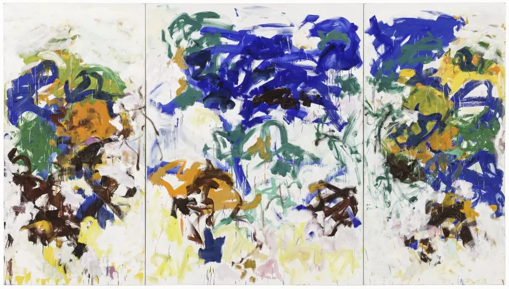 UJoan Mitchell, uBracket (1989). Isithombe sika-Katherine Du Tiel, iqoqo le-Doris kanye no-Donald Fisher e-San Francisco Museum of Modern Art; ©indawo ka-Joan Mitchell.