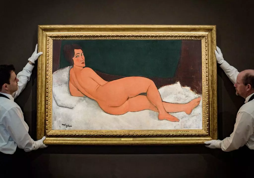 Amedeo Modigliani, Nu couché (sur le côté gauche) (1917). Koutwazi Sotheby's.