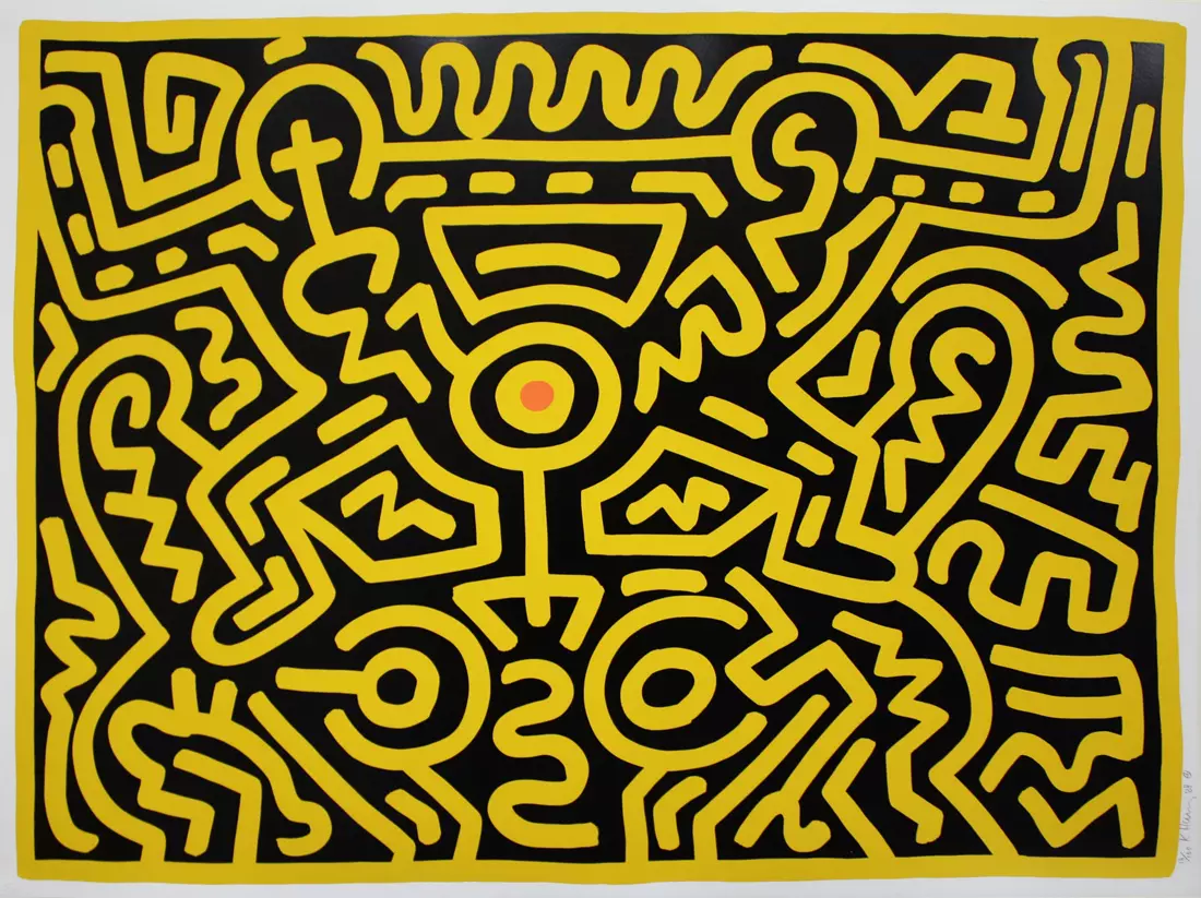 Keith Haring, Growing 4 (1988). Foto: S láskavým dovolením súkromného zberateľa.