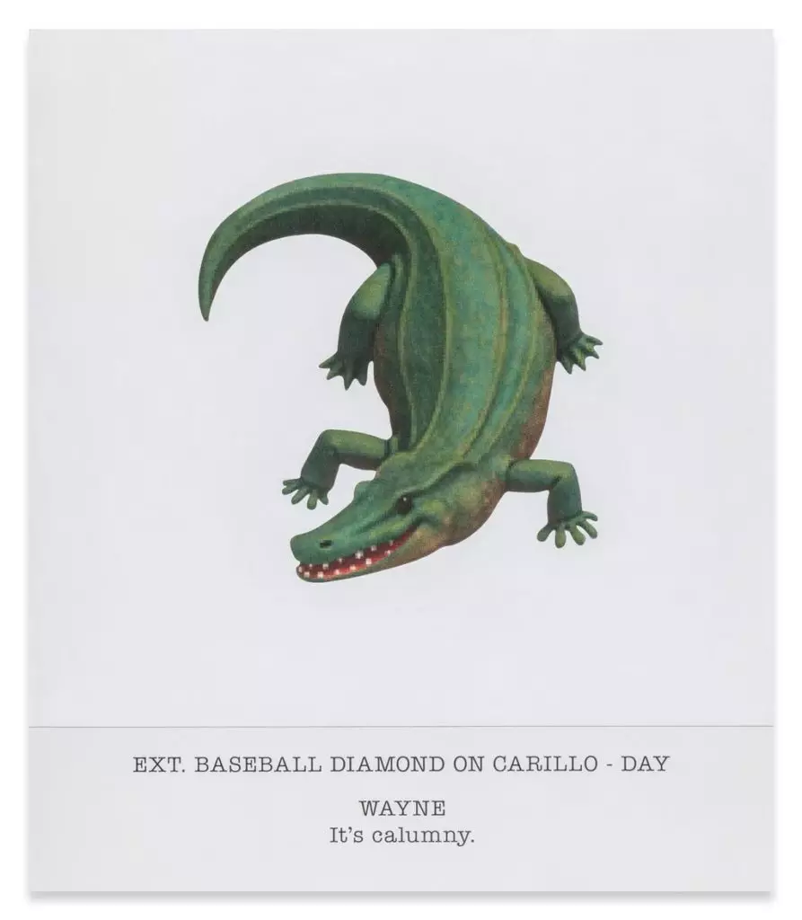 John Baldessari, emExt. Baseball Diamond á Carillo--Day Wayne It's Calumny em(2017). Mynd með leyfi Sprüth Magers.