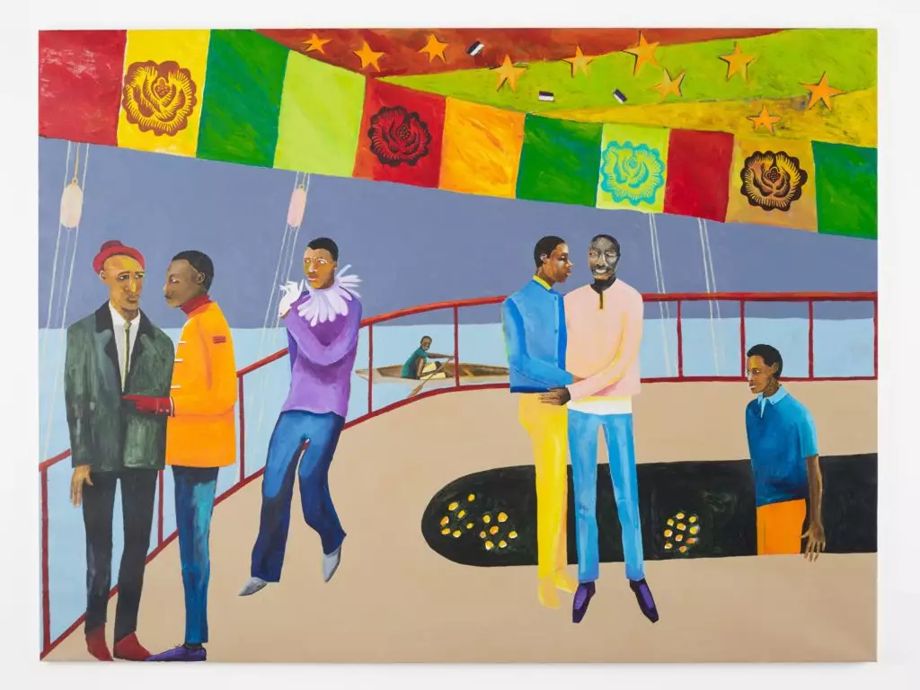 Baolina Lubaina Himid amin'ny sambo (2018). Sary: Andy Keate, nahazoana alalana avy amin'ny Hollybush Gardens Gallery.